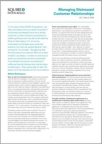 Managing Distressed Customer Relationships | Global Supply Chain Law Blog